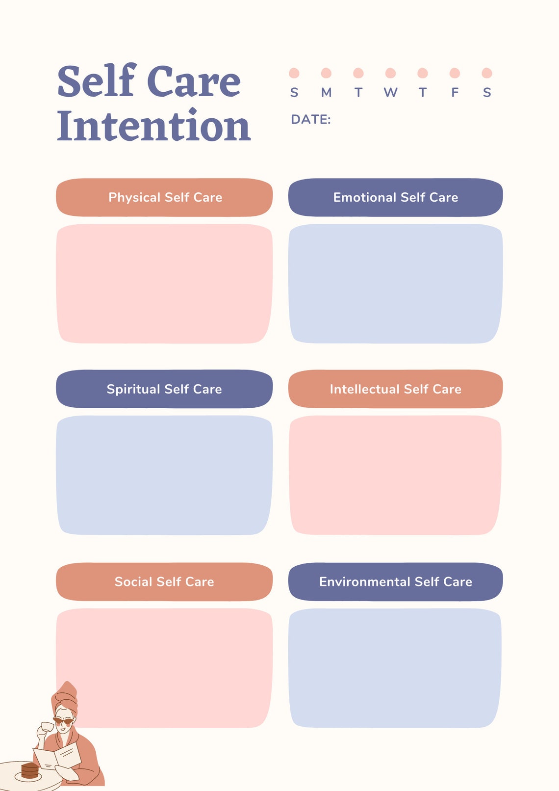 Editable Self Care Planner, Self Care, Monthly Planner, Self Love ...