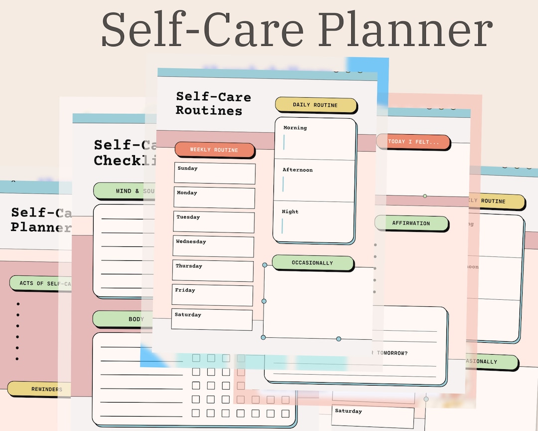 Editable Self Care Planner, Self Care, Monthly Planner, Self Love ...