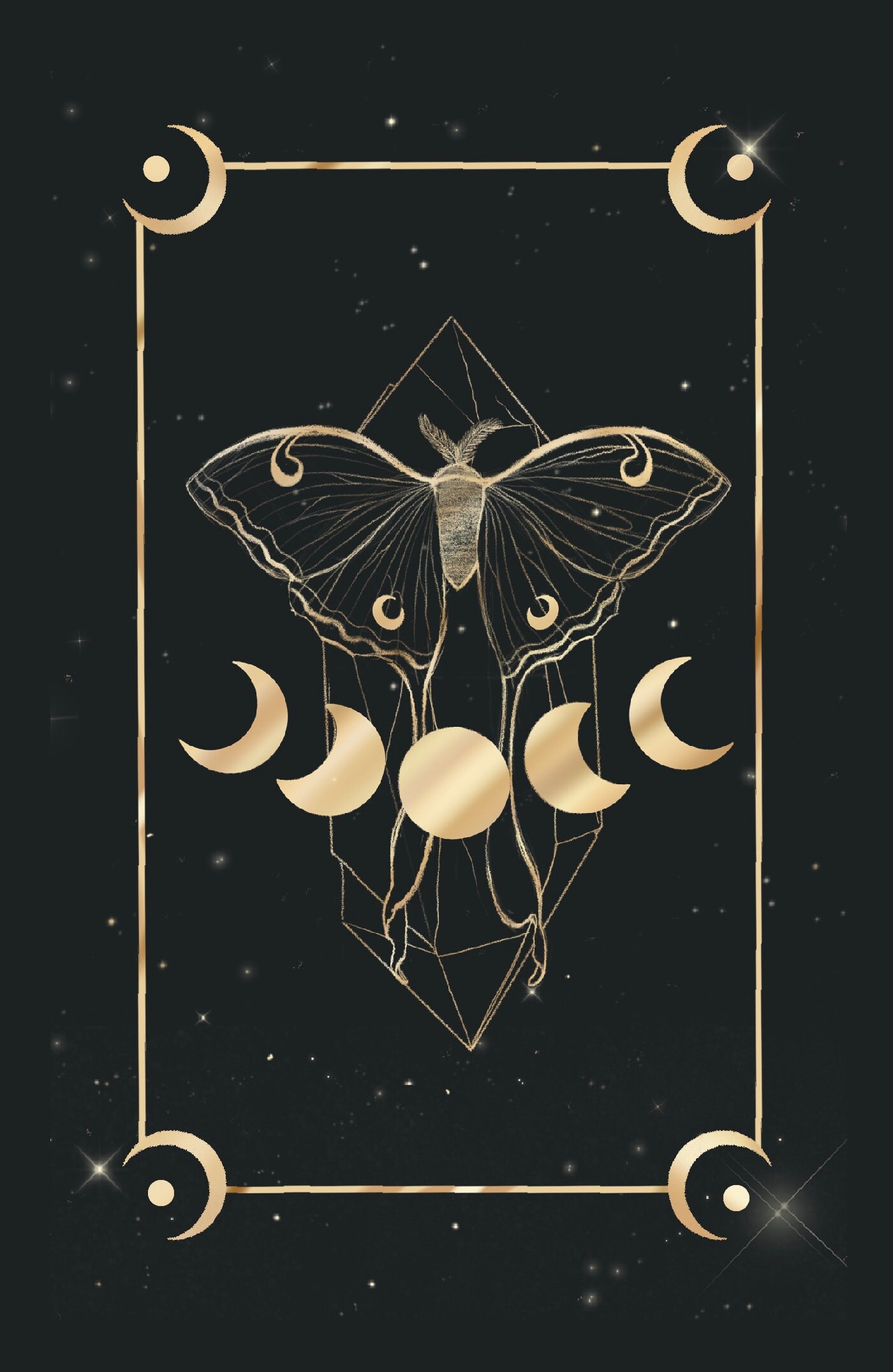 Luna Moth Wall Art Gothic Framed Goth Home Witch D\u00e9cor Moth On The ...