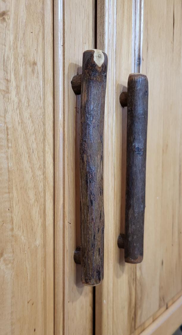 Rustic Hickory, Bark-on, Log -- Cabinet, Drawer Pulls, Handles for ...