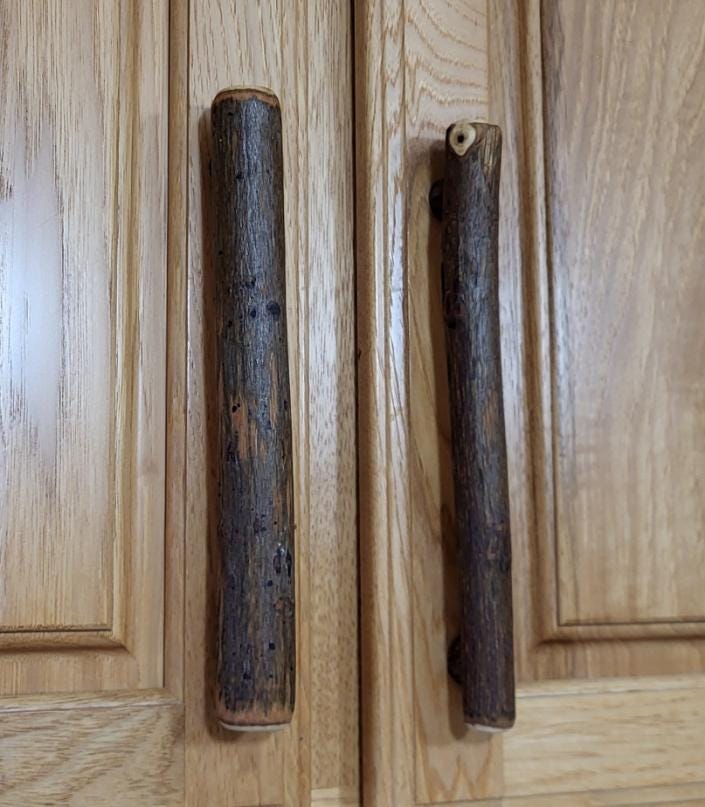 Rustic Hickory, Bark-on, Log -- Cabinet, Drawer Pulls, Handles for ...