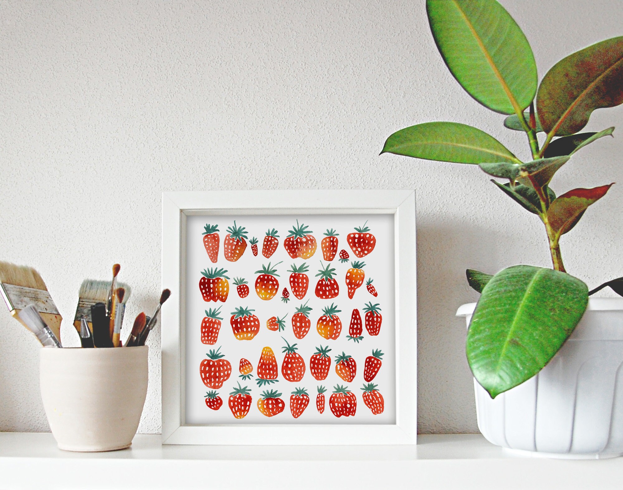 Strawberry Digital Print, Berries Digital Print,watercolor Digital ...