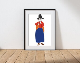 Welsh Lady A4 Print - Etsy
