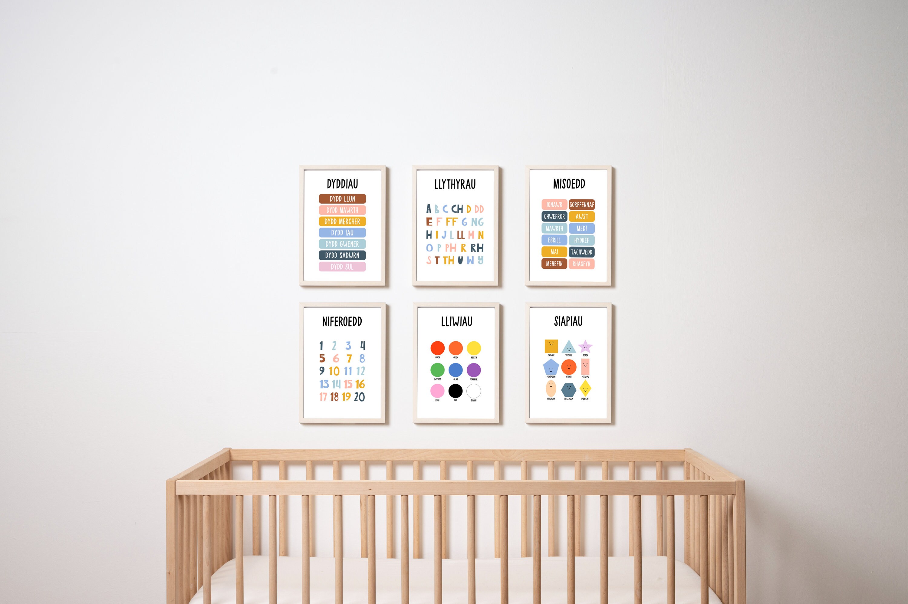 DIGITAL DOWNLOAD, Welsh Kids Wall Art, Welsh Wall Art, Nursery Set of 6 ...