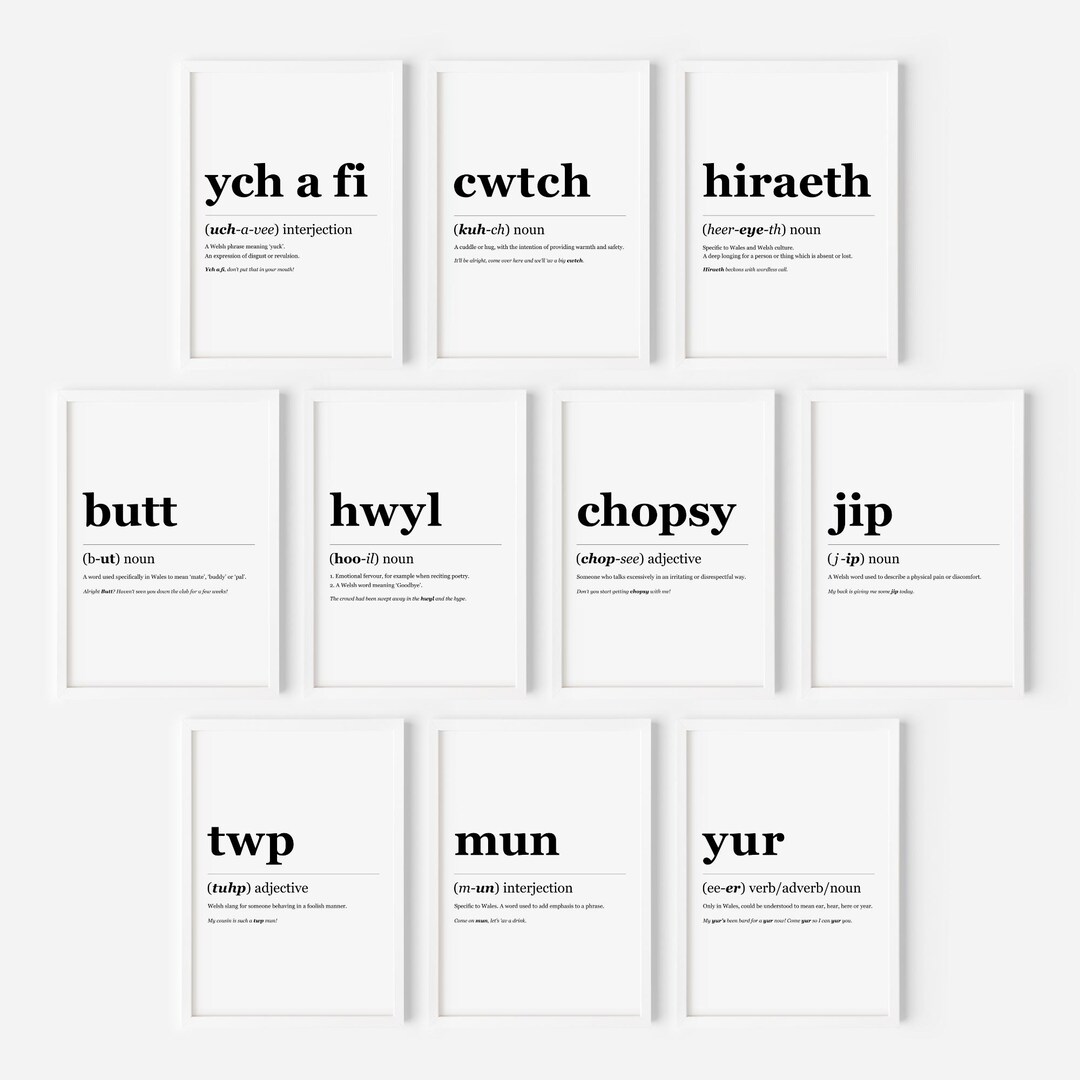 Welsh Dictionary Definition Prints: A6 Cards, Set of 10 - Etsy UK