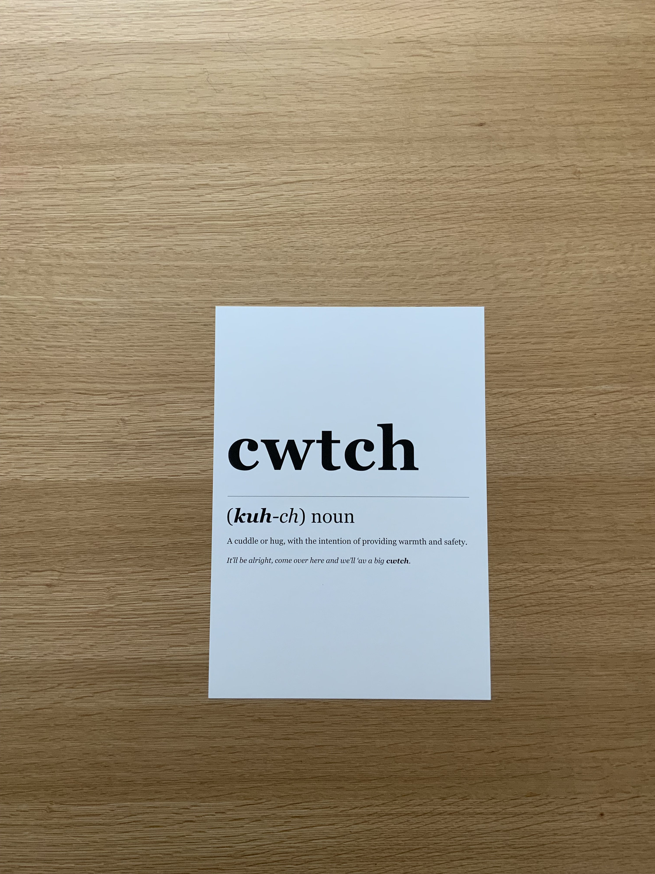 Cwtch Definition Print: Welsh Word Art, A4 Size - Etsy UK