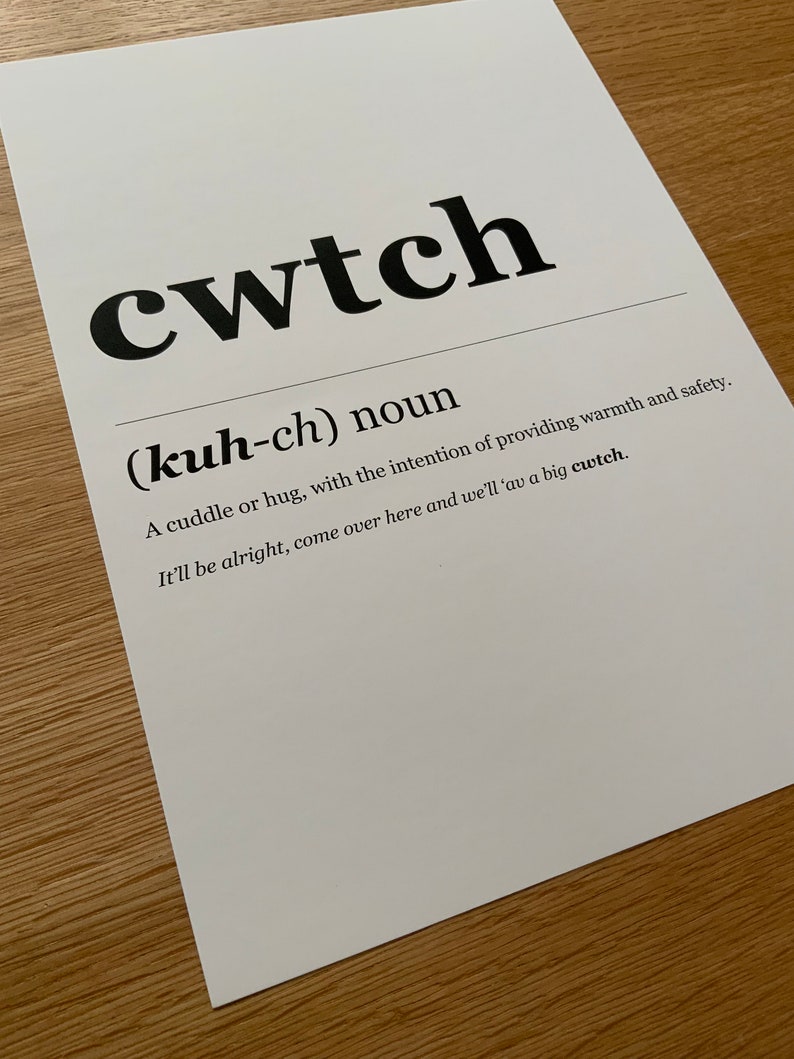 Cwtch Definition Print: Welsh Word Art, A4 Size - Etsy UK
