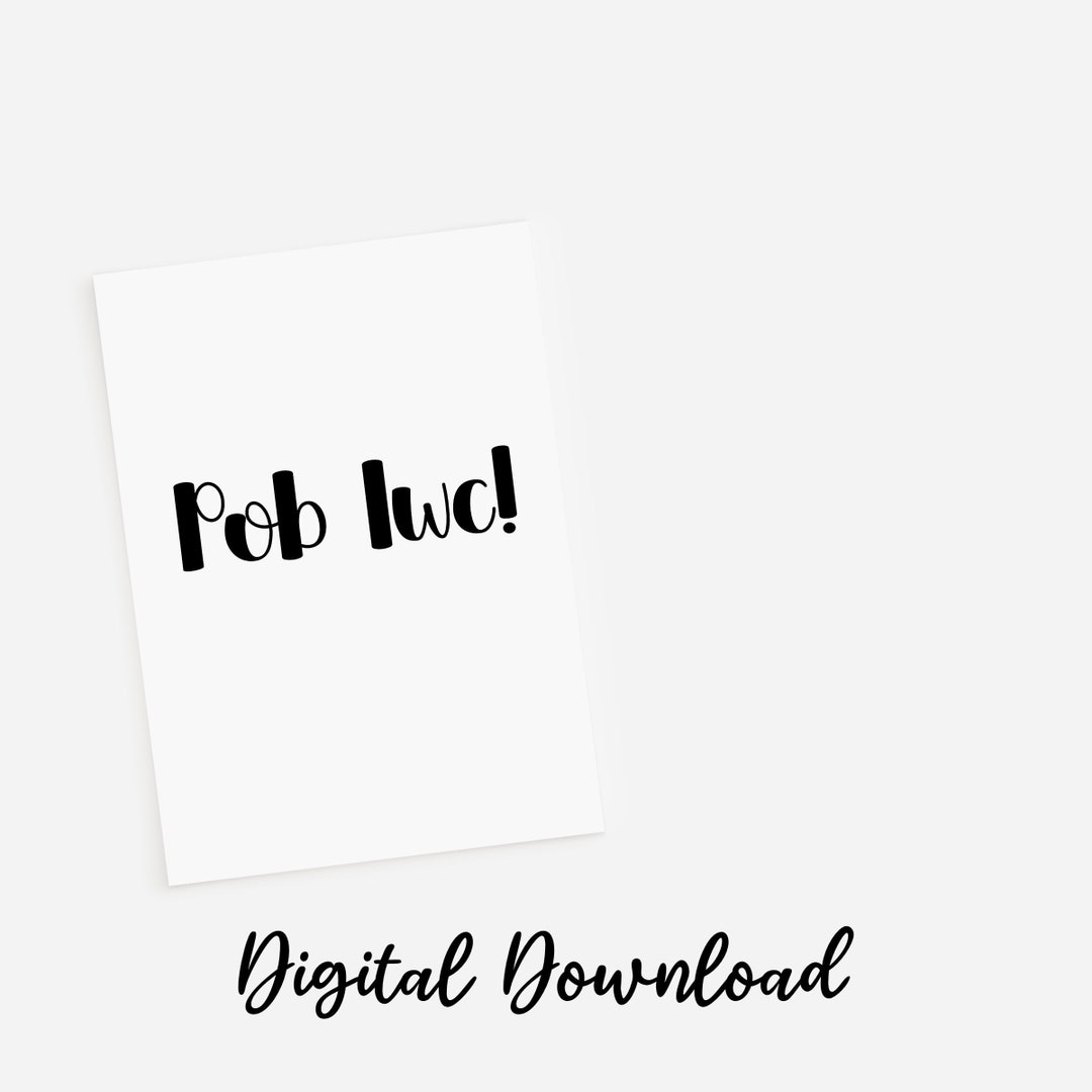 Welsh Good Luck Card: Pob Lwc Printable (digital Download) - Etsy