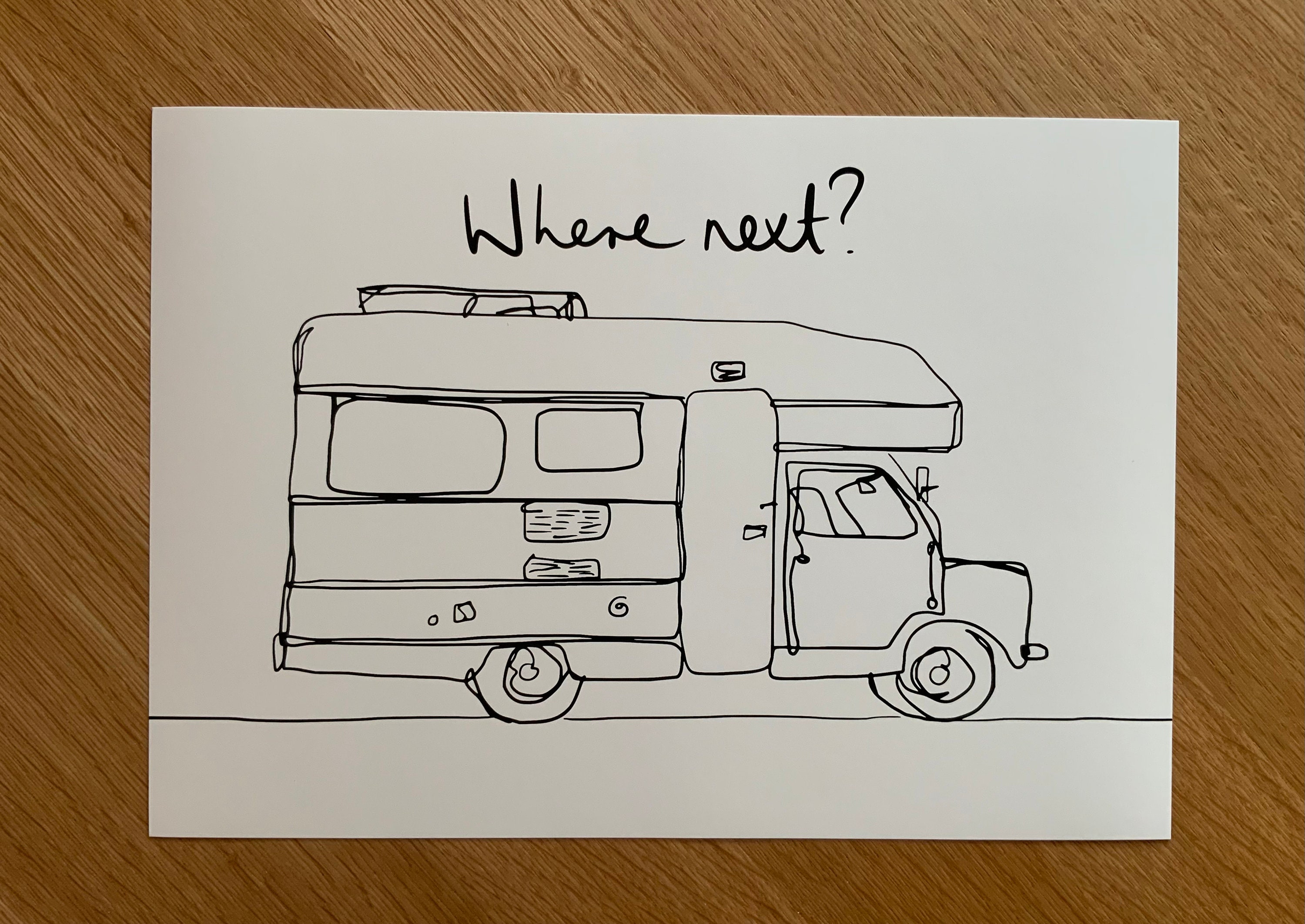 A4 Motorhome Print Motorhome Wall Art Motorhome Drawing - Etsy UK
