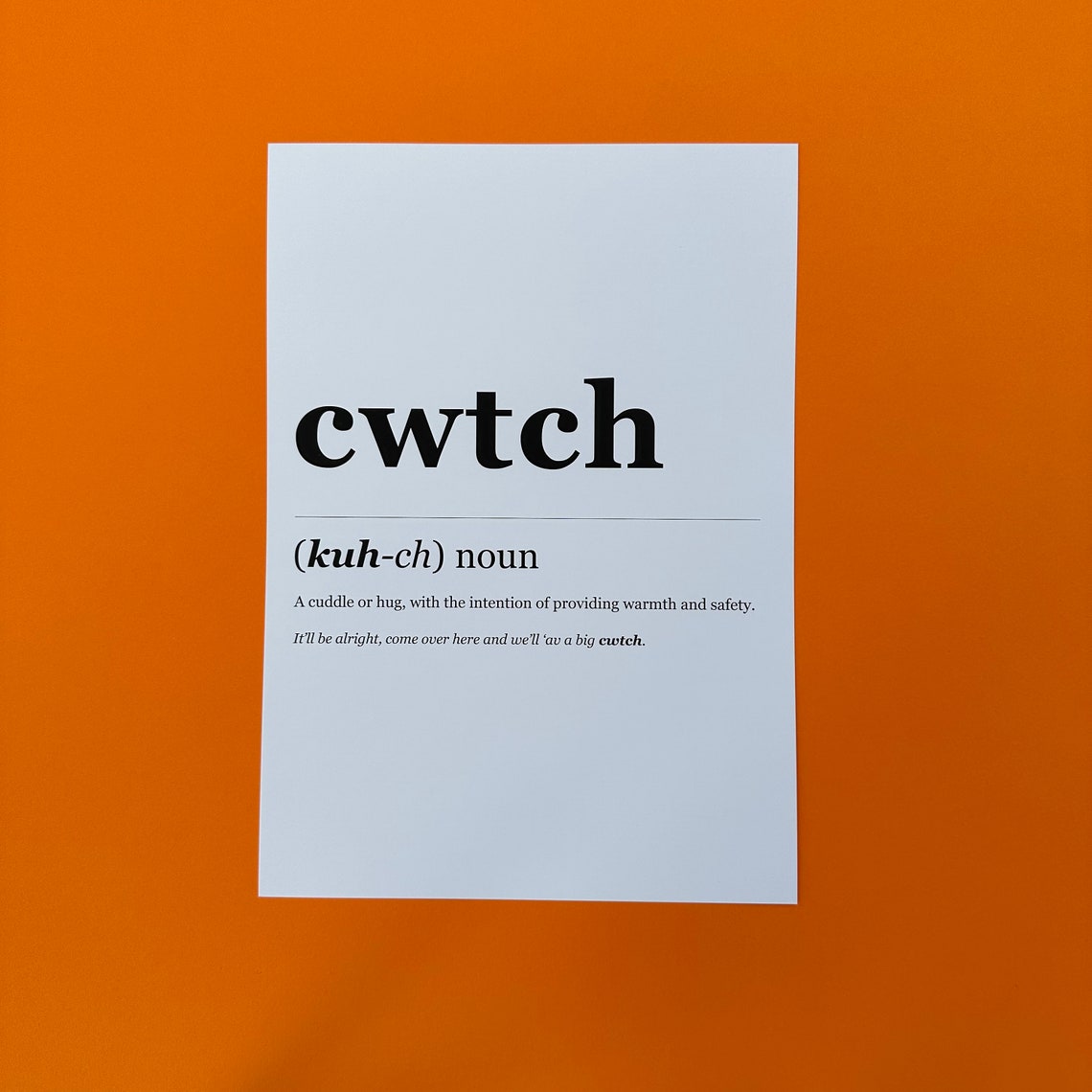 Cwtch Definition Print: Welsh Word Art, A4 Size - Etsy UK