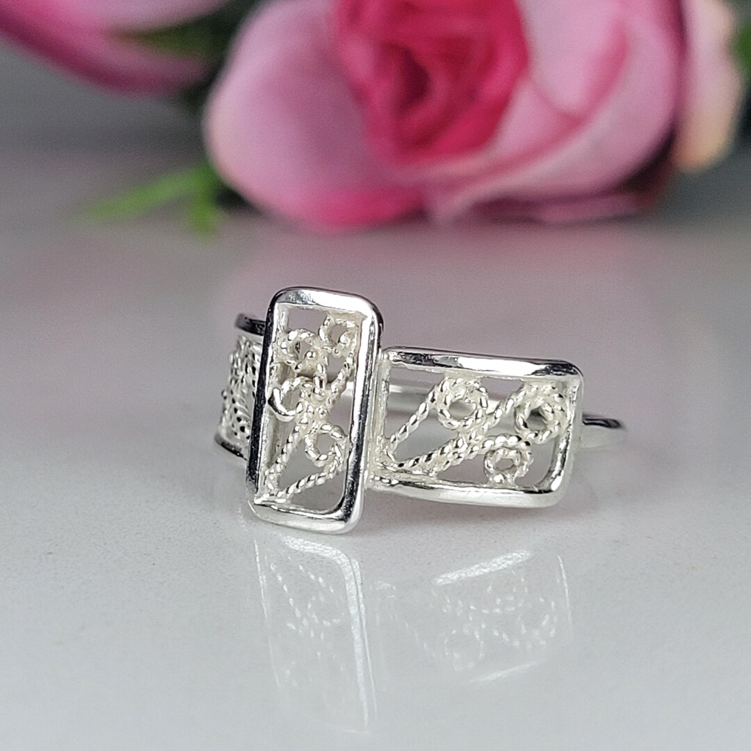 Filigree Ring, Signet Ring, Art Nouveau Ring, Vintage Silver Ring ...