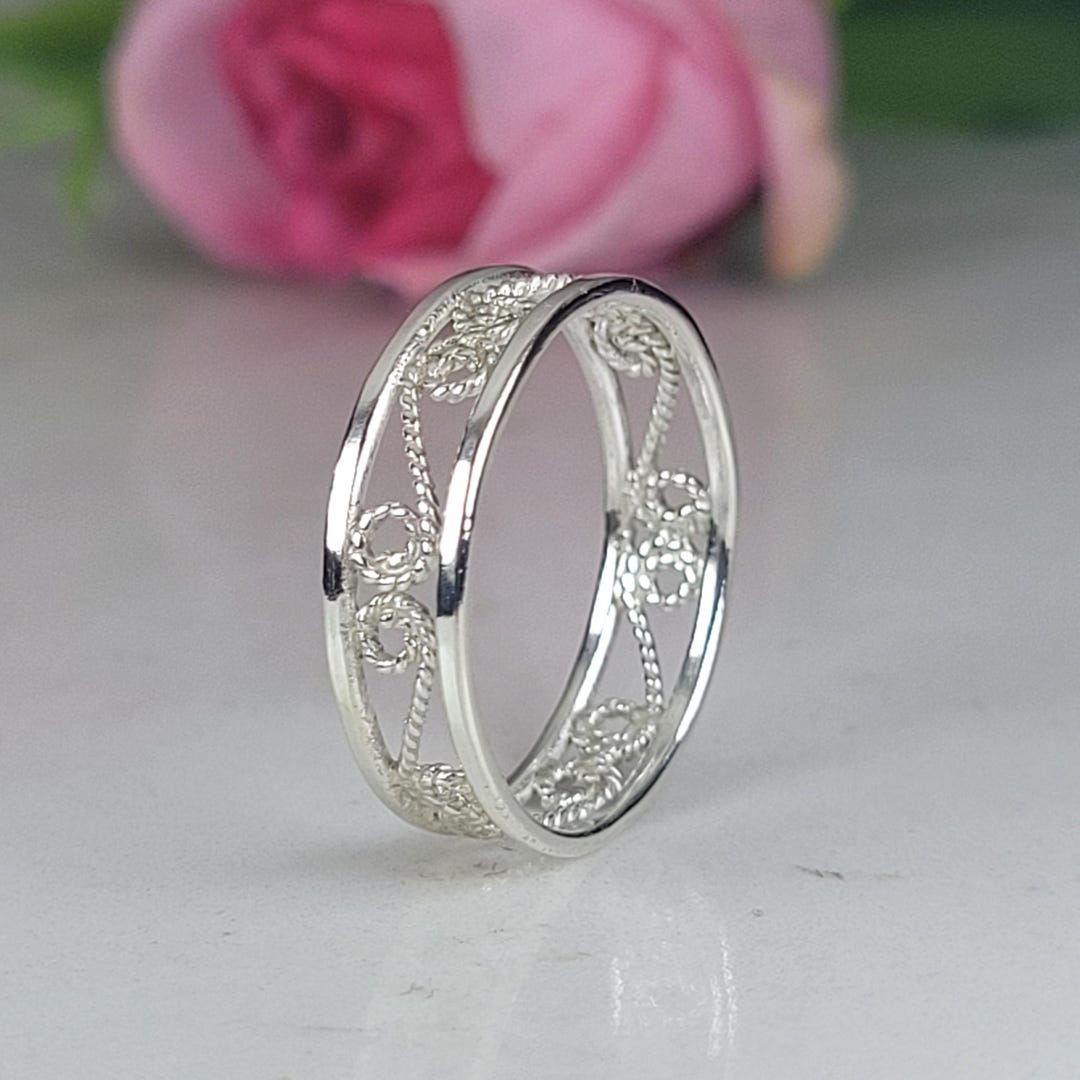 Filigree Ring, Art Nouveau Ring, 925 Dainty Ring, Handmade Art Ring ...
