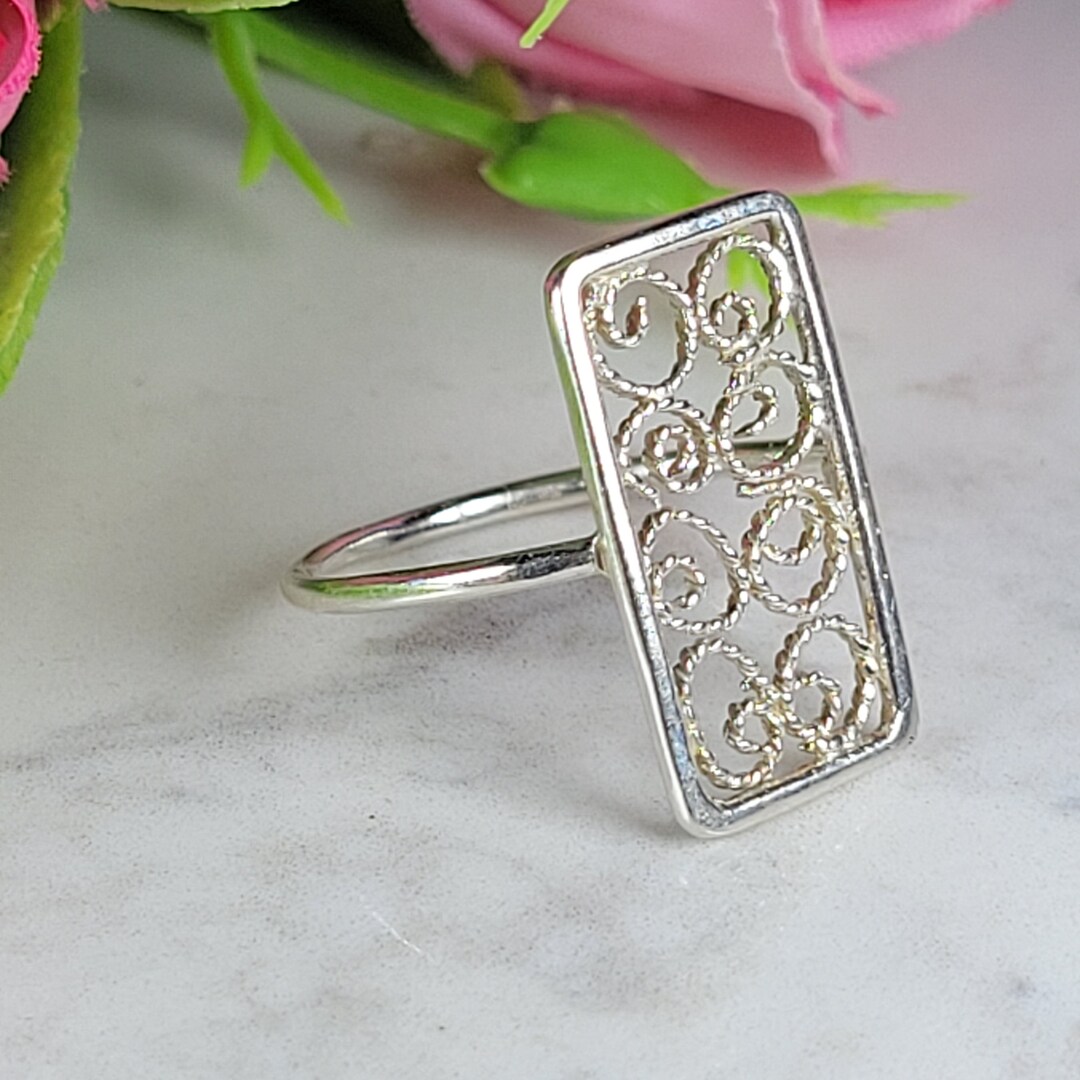 Filigree Ring Handmade Unique Ring Womens Designer Ring - Etsy Israel