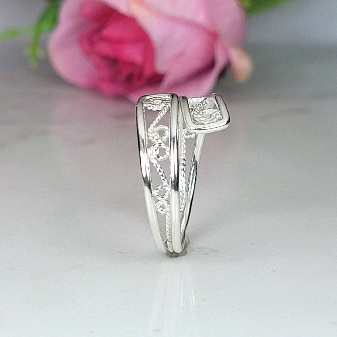 Filigree Ring, Chunky Silver Ring, Bypass Ring, Thumb Ring, Wide Band ...