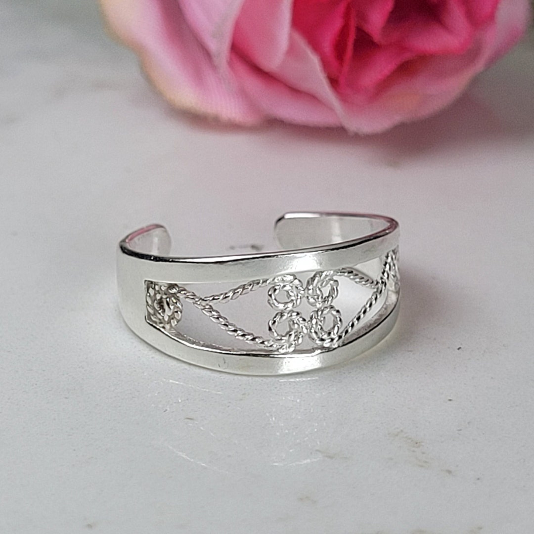 Unique Band Ring, Boho Thumb Ring, Filigree Ring, Sterling Silver ...