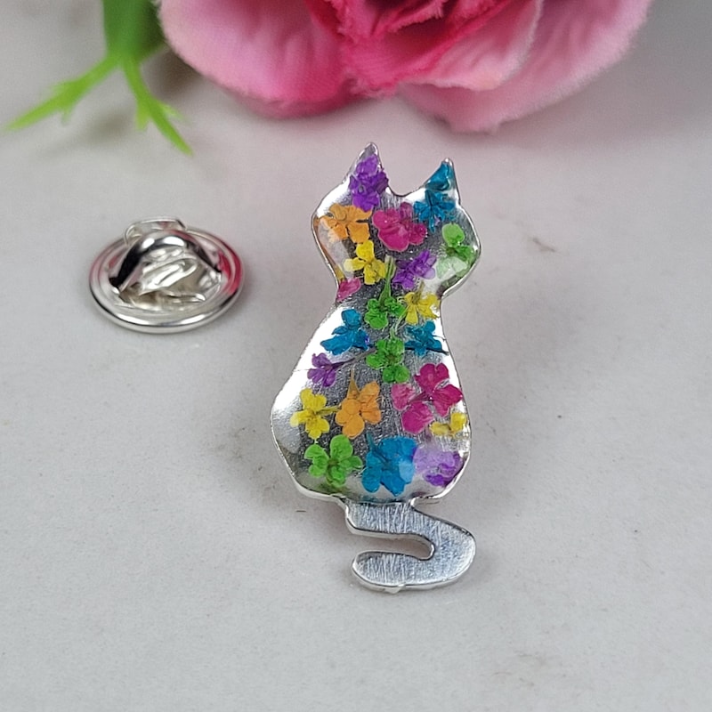 Sterling Cat Pin - Etsy