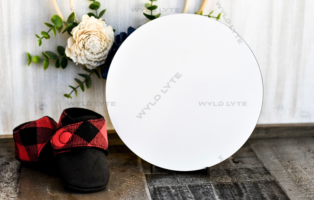 Baby Stat Sign Mockup | Round Sign | Wreath Sign Mock up | Digital ...