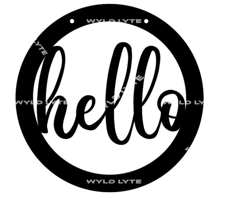 Hello Door Hanger SVG | Digital Download | Door Sign SVG | Circle Frame ...
