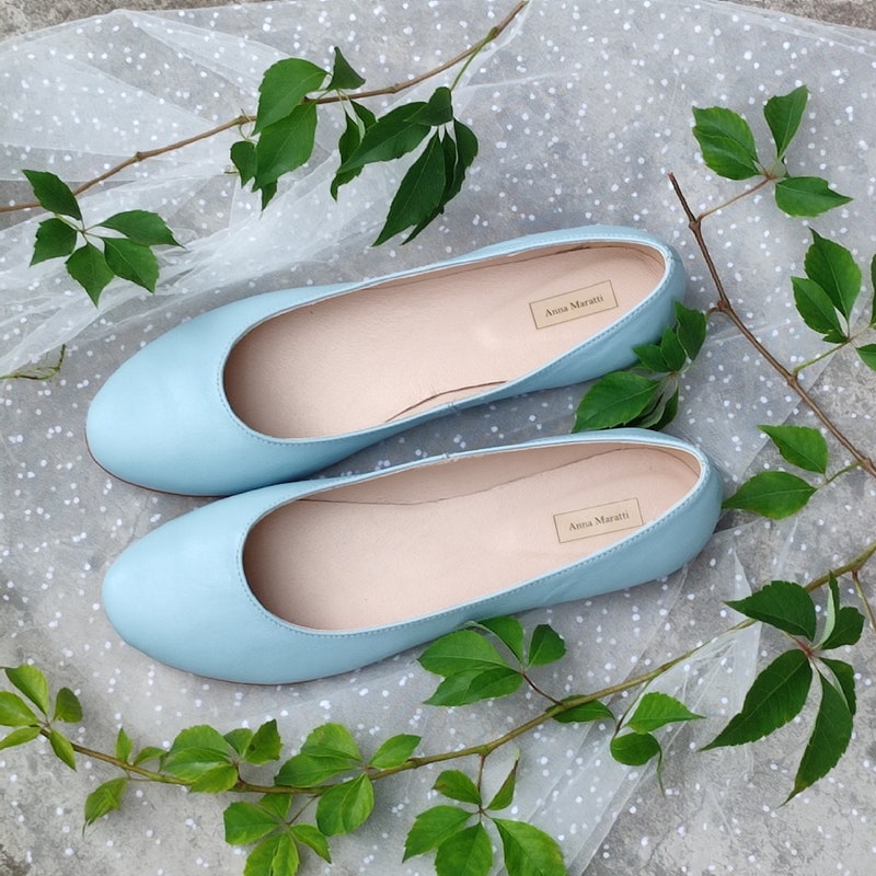 Blue Ballet Flats - Etsy