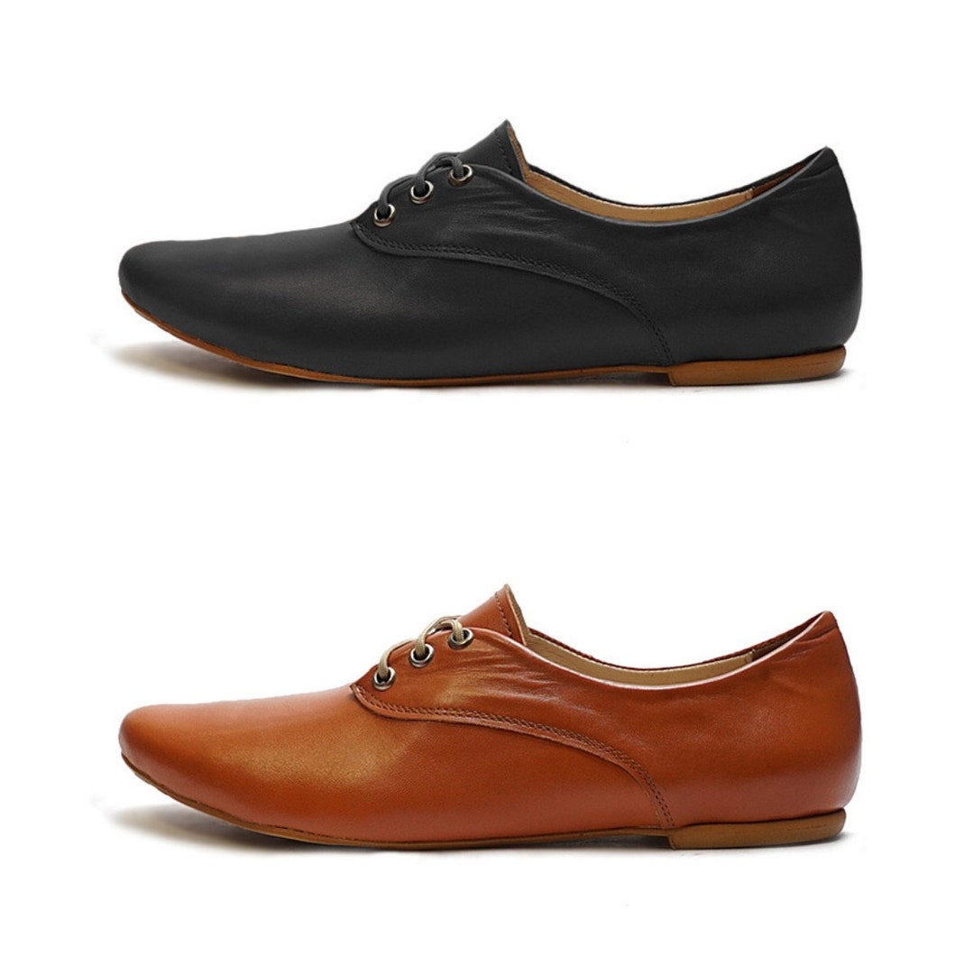 Rio Leather Oxford Flat Shoes Lace up Womens Shoes Women Oxfords Flat ...