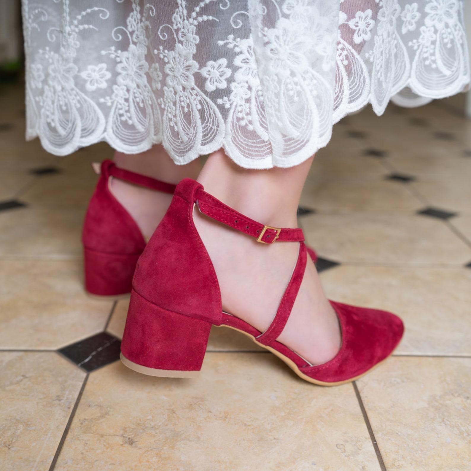 Cari - Sale 9 US Leather Block Heels,wedding Shoes,blue Block Heels ...
