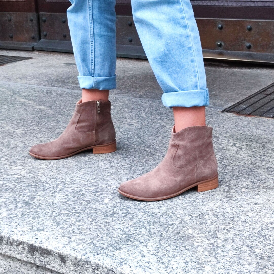 Sona-women Ankle Boots Leather Women Shoes Ankle Booties Short Ankle ...