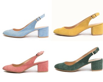 Green Block Heels - Etsy