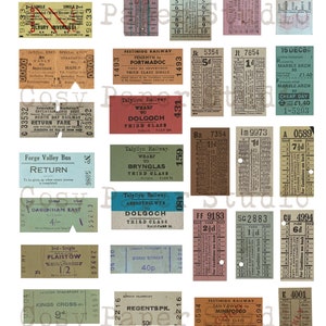 Printable Digital Download Vintage Ticket Collection Ephemera Pack ...