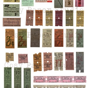 Printable Digital Download Vintage Ticket Collection Ephemera Pack ...