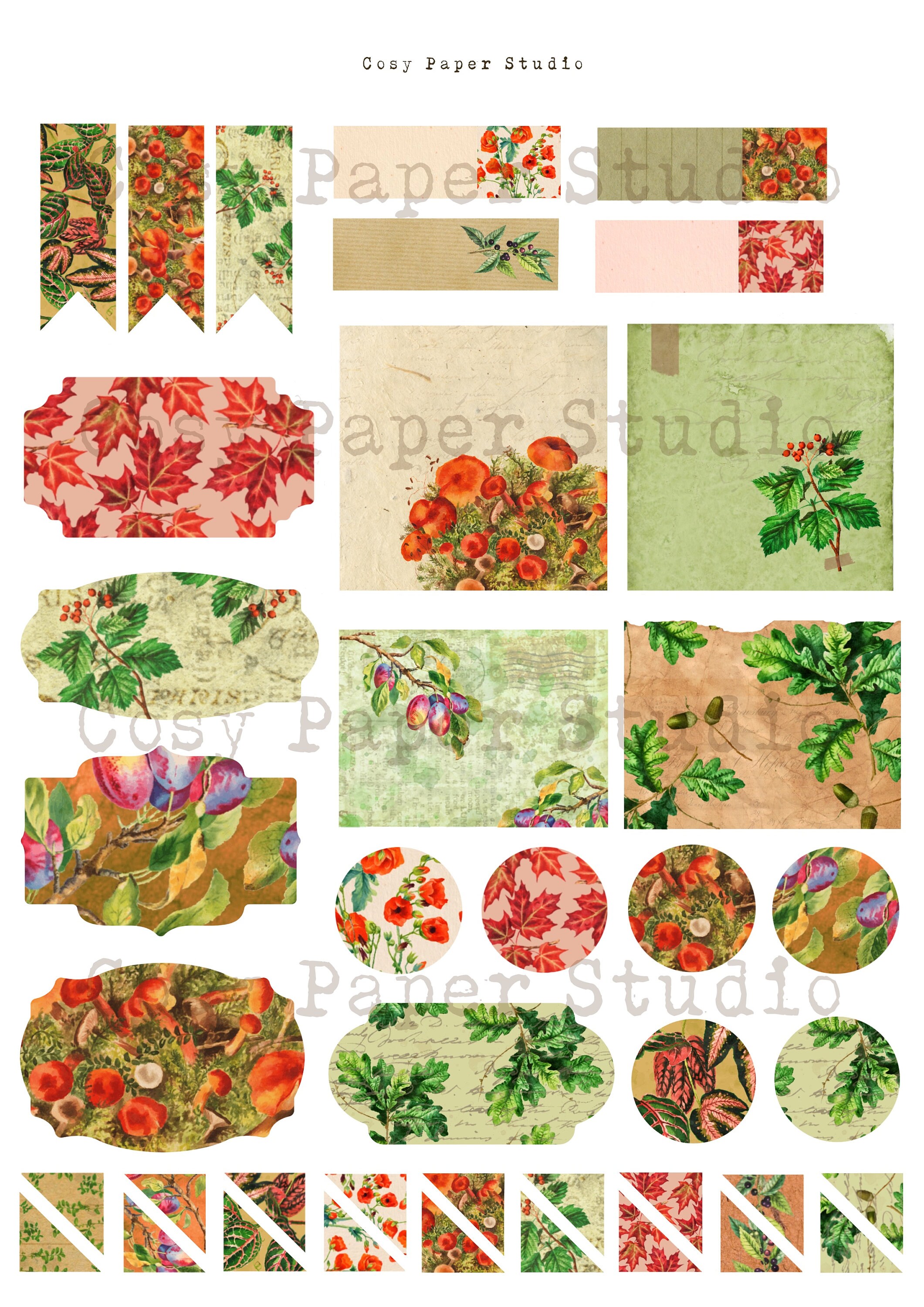 Printable Digital Download Nature Collection Ephemera Pack Journaling ...