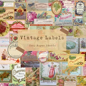 Printable Digital Download Vintage Perfume Label Collection Ephemera ...