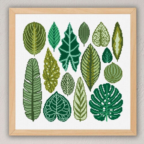 Leaf Border Cross Stitch Pattern PDF Tropical - Etsy