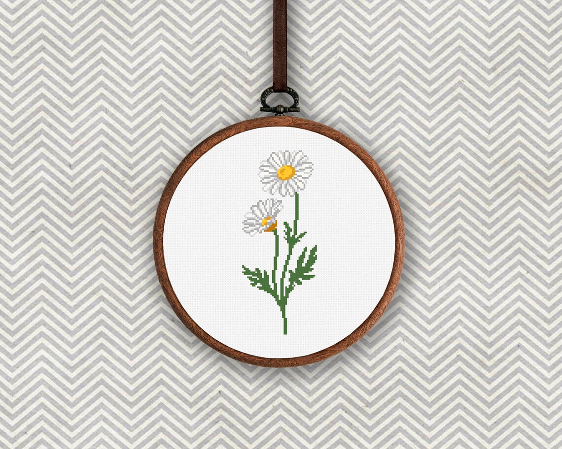 Daisy Cross Stitch Pattern White Daisies Cross Stitch Chart - Etsy