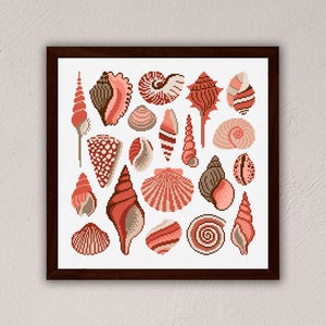 Sea Shells Cross Stitch Pattern, Seashells Cross Stitch Pdf, Ocean ...