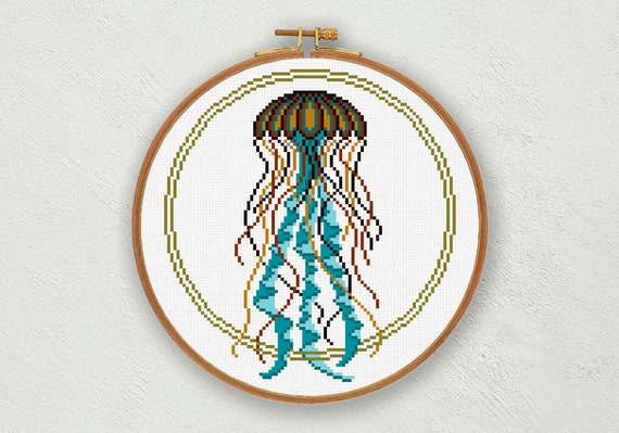 Jellyfish Cross Stitch Pattern Jellyfish Embroidery Pdf | Etsy