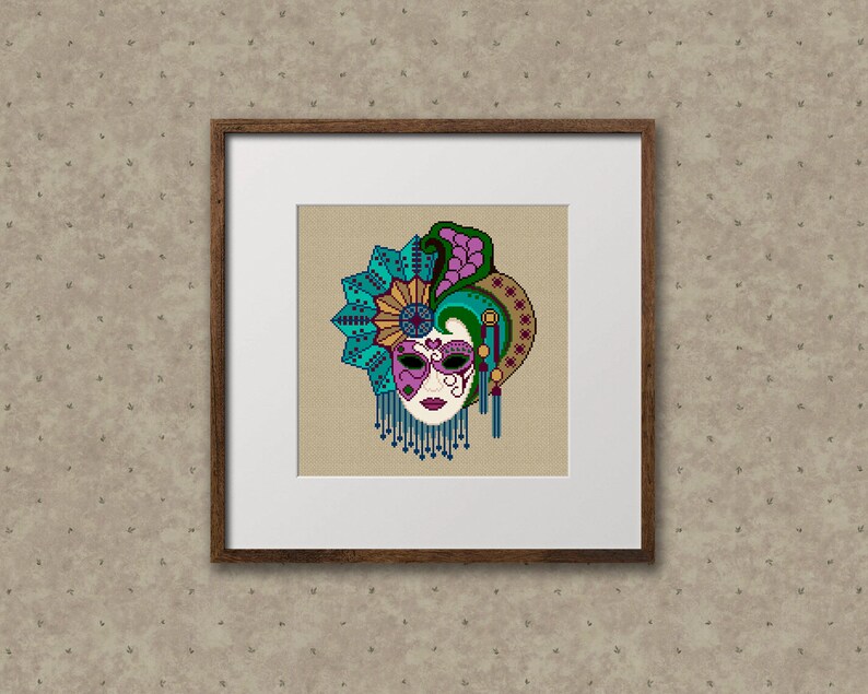 Venetian Mask Cross Stitch Pattern Carnival Cross Stitch | Etsy