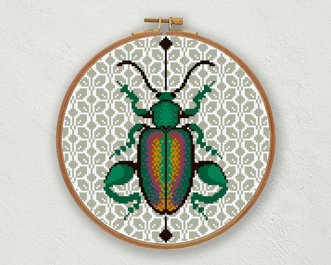 Frog Legged Beetle Cross Stitch Pattern Bug Cross Stitch | Etsy