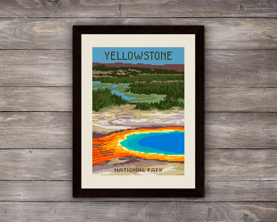 Yellowstone Cross Stitch Pattern, Yellowstone National Park Cross ...