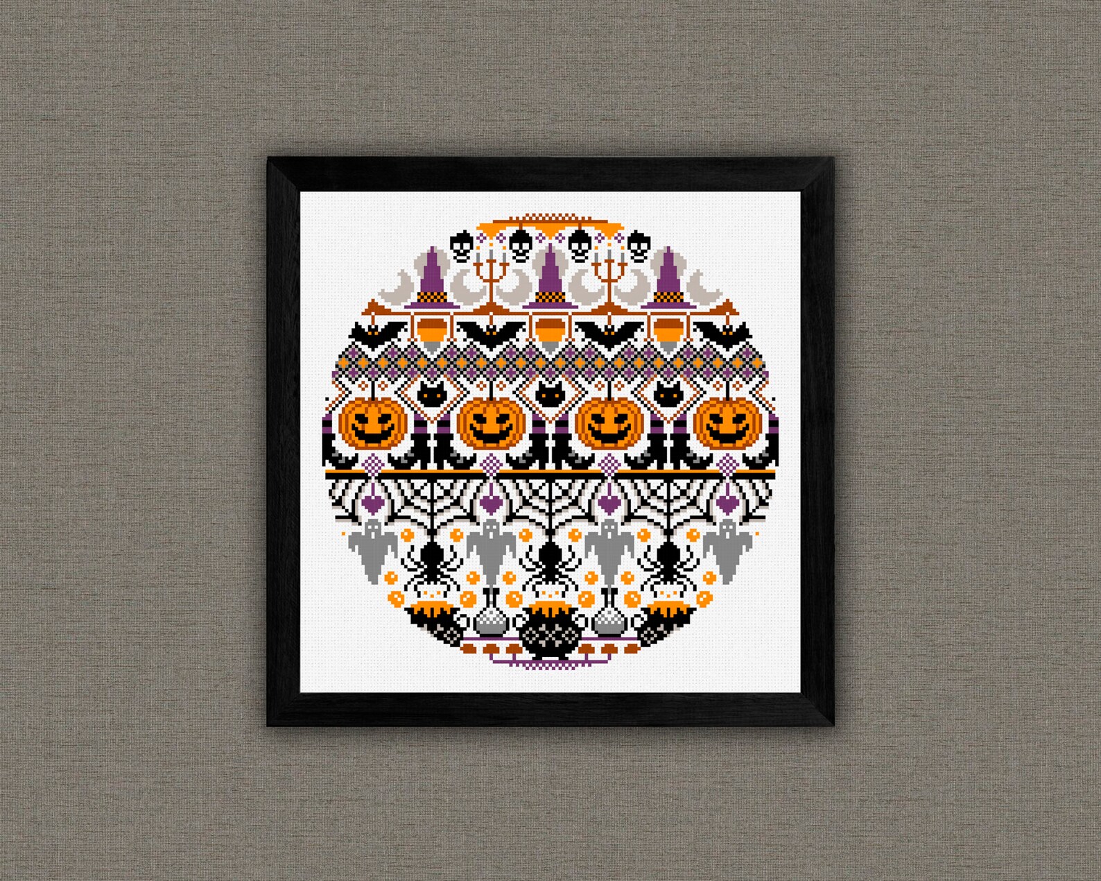 Set of Halloween Cross Stitch Patterns Spooky Cross Stitch - Etsy
