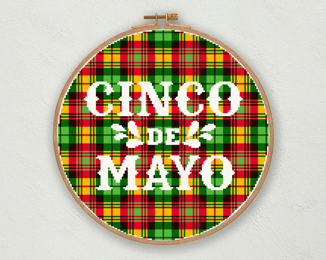 Cinco De Mayo Cross Stitch Pattern, Mexican Cross Stitch, Fiesta Cinco ...