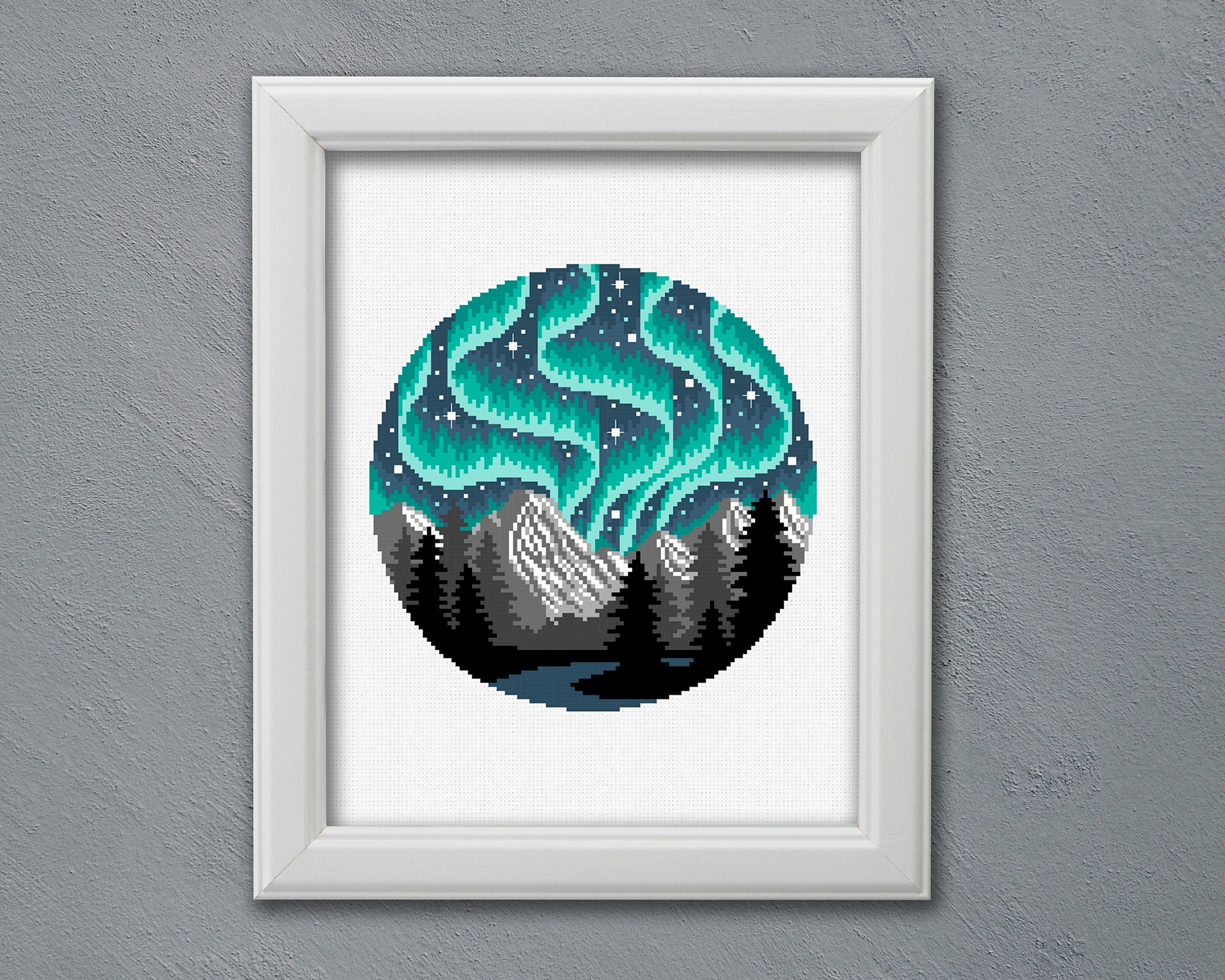 Northern Lights Cross Stitch Pattern Aurora Borealis Cross - Etsy