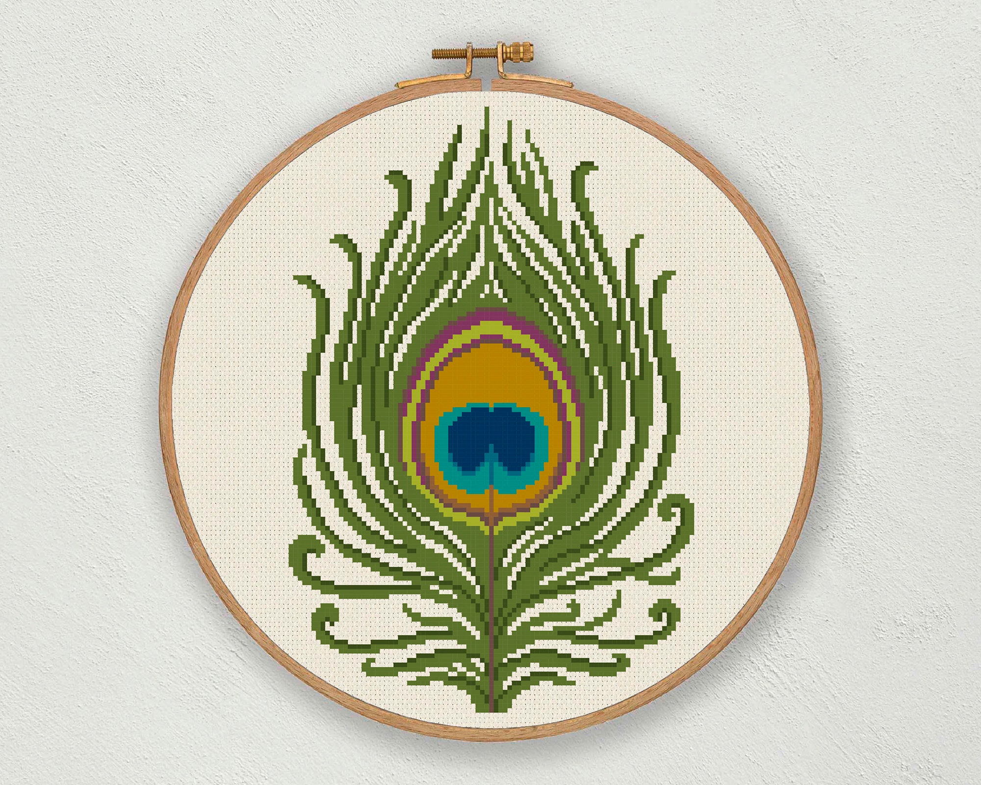 Peacock Feather Cross Stitch Pattern Peacock Cross Stitch - Etsy