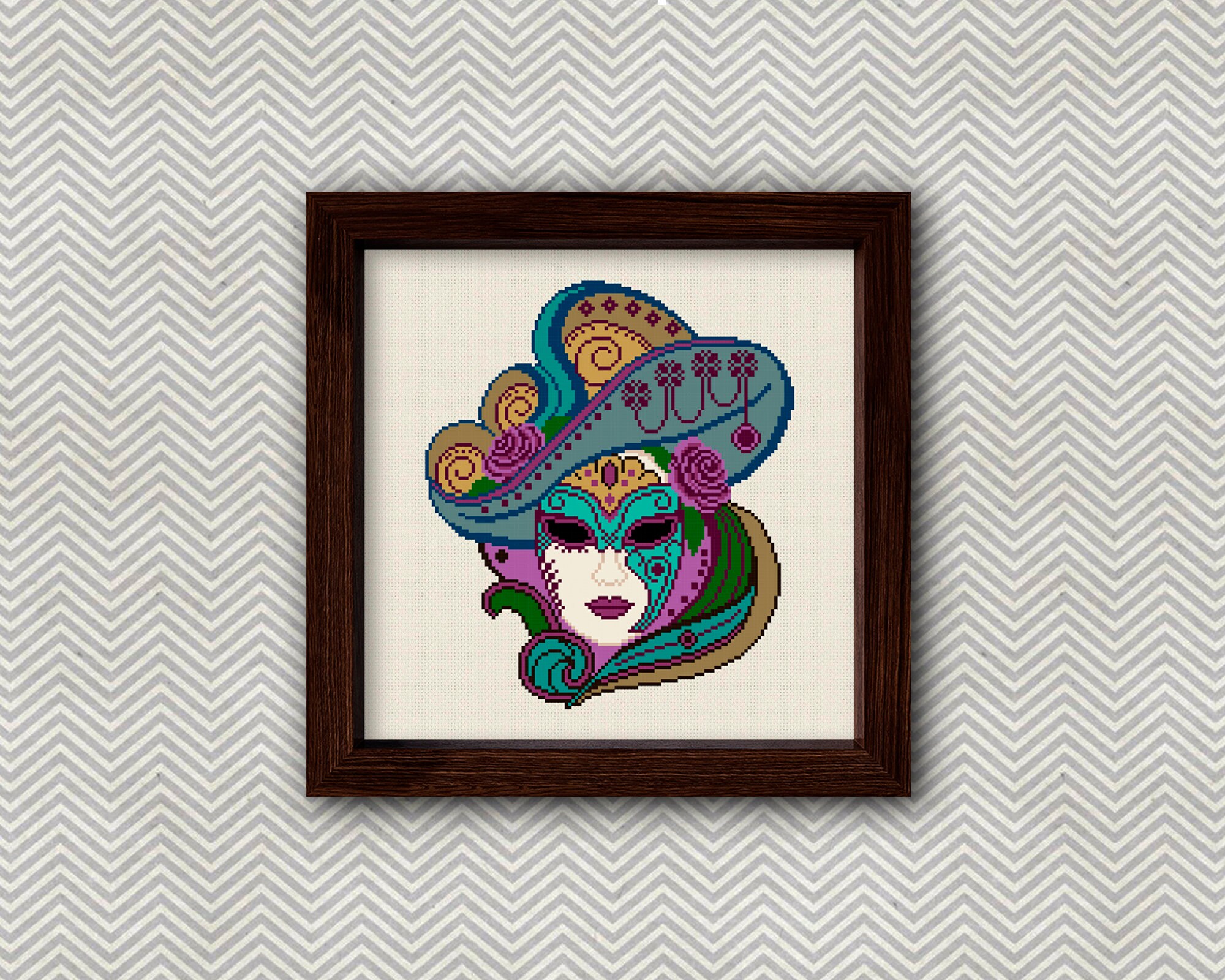 Venetian Mask Cross Stitch Pattern Venice Cross Stitch - Etsy