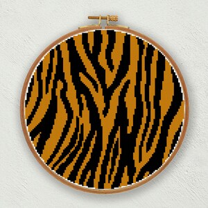 Tiger Print Cross Stitch Pattern, Tiger Cross Stitch, Wild Life ...