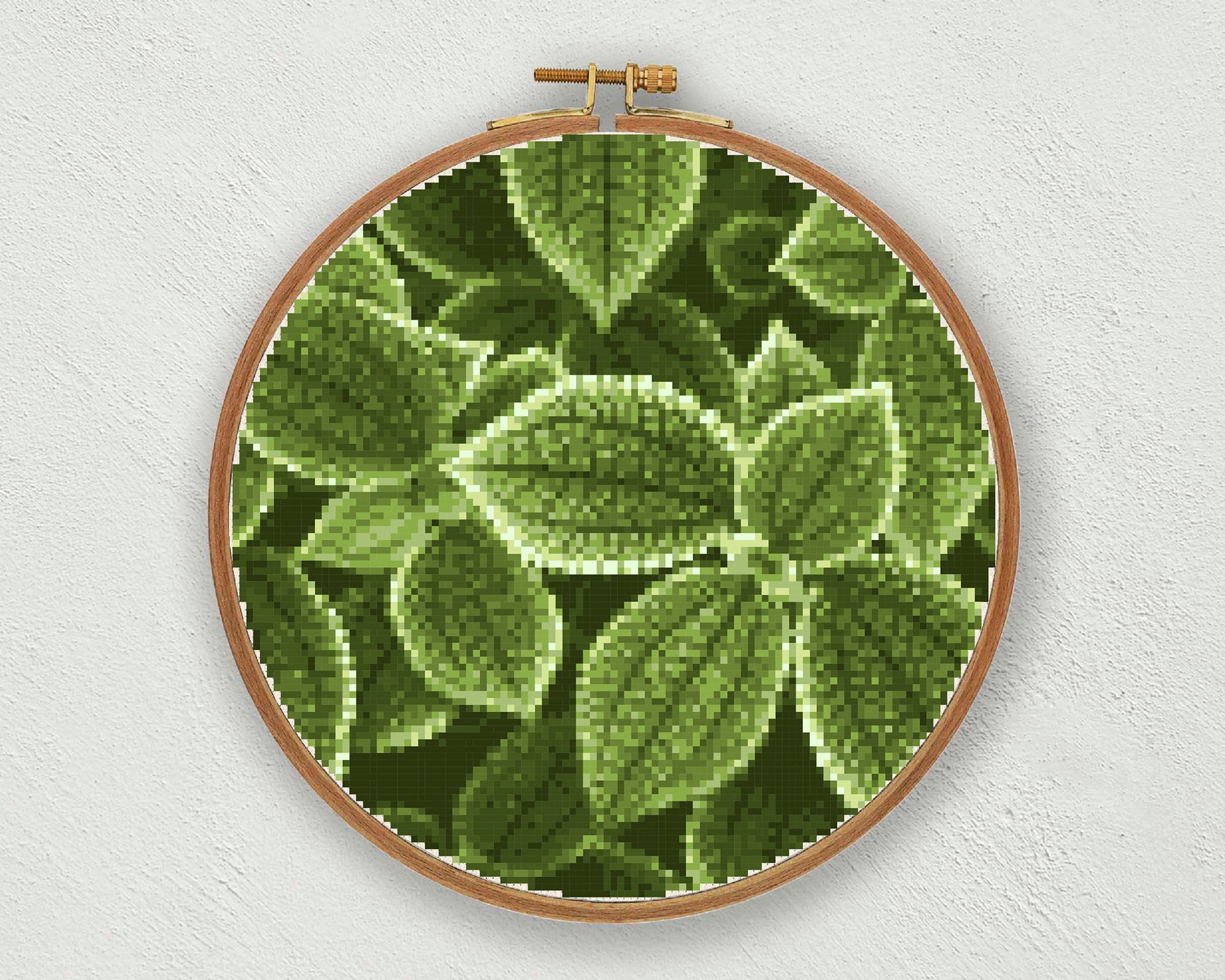 Green Leaves Cross Stitch Pattern Foliage Cross Stitch - Etsy