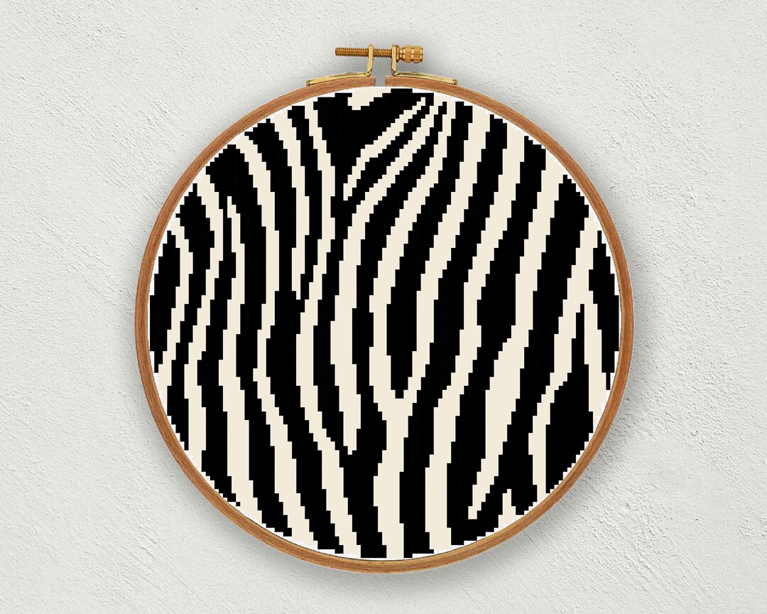 Zebra Print Cross Stitch Pattern: African Animal Embroidery (PDF ...
