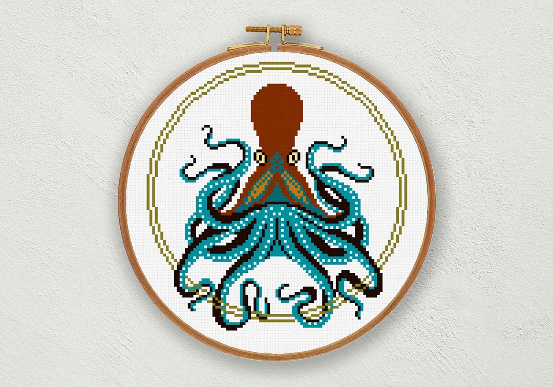 Octopus Cross Stitch Pattern: Ocean Nautical Design (PDF Pattern) - Etsy