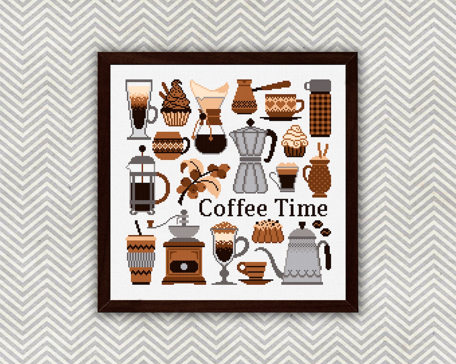 Coffee Time Cross Stitch Pattern Coffee Lovers Home Decor - Etsy