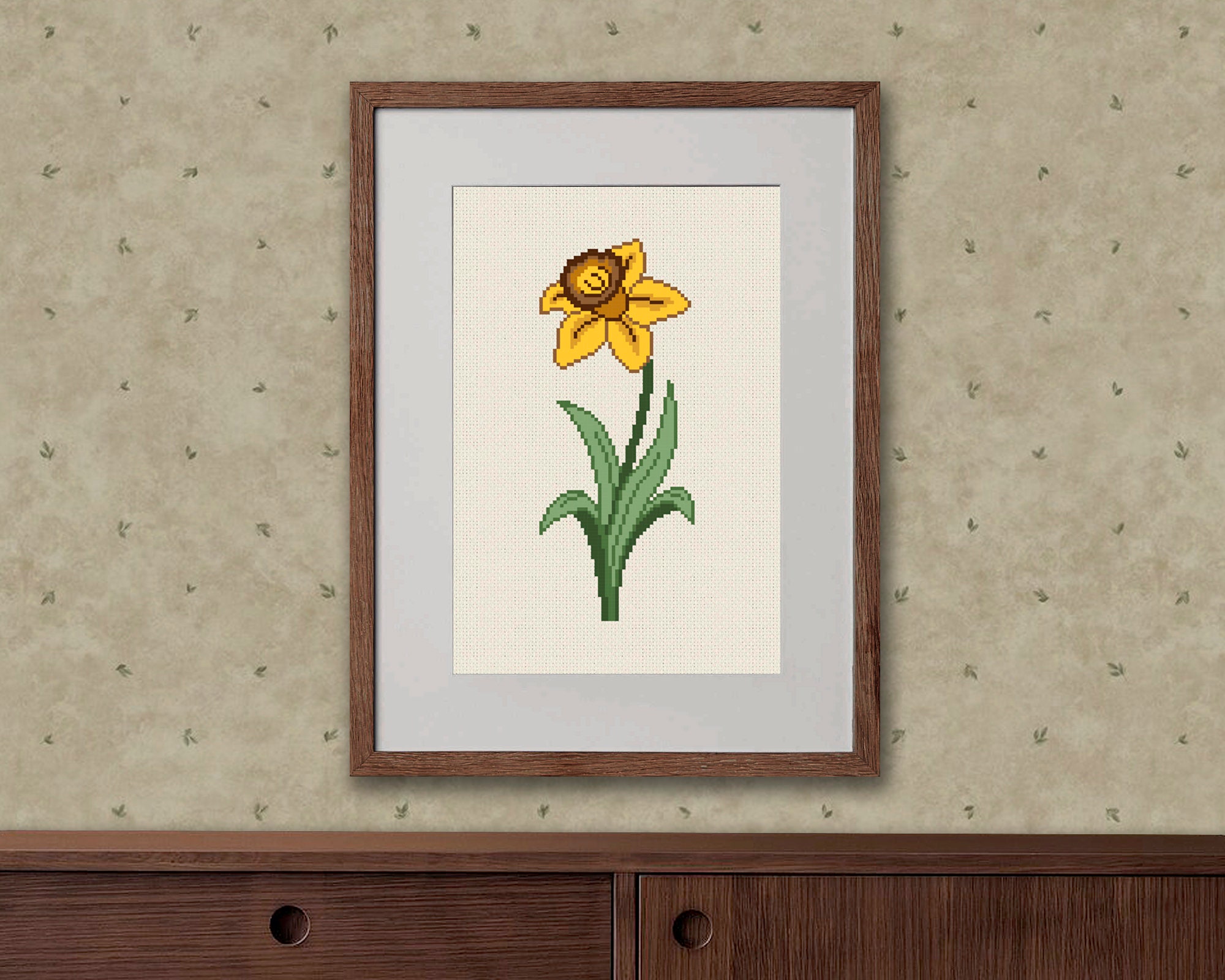 Daffodil Cross Stitch Pattern March Birth Flower Cross Stitch - Etsy