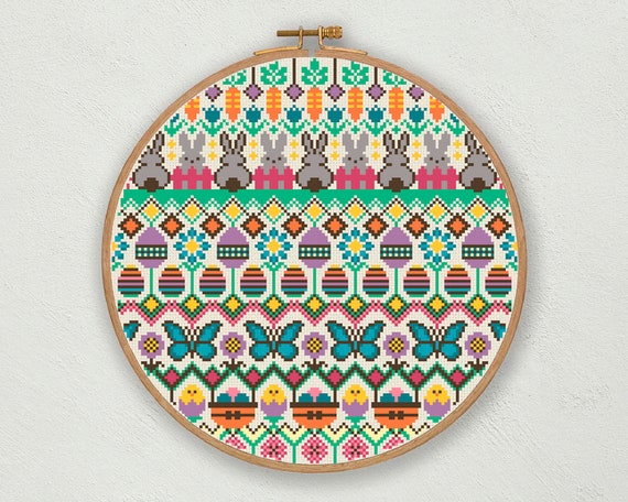 Easter Cross Stitch Pattern Spring Cross Stitch Pdf Download | Etsy